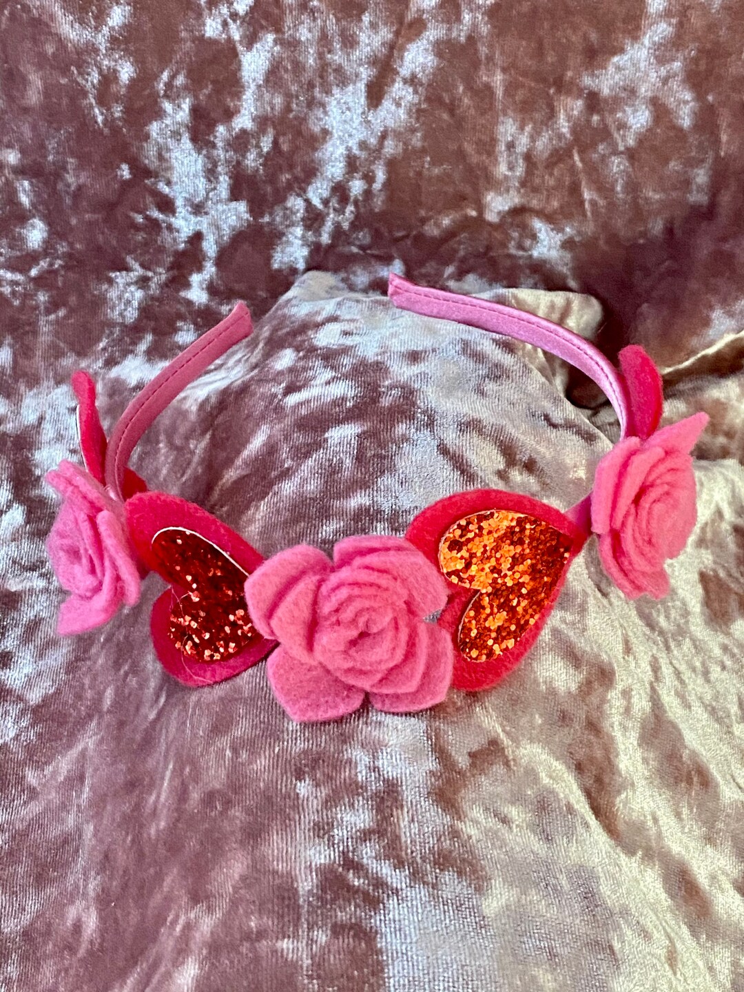 Floral Heart Headband | Valentine’s Day Headband |boho - Etsy