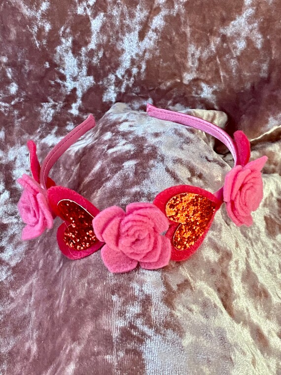 Floral Heart Headband Valentines Day Headband boho - Etsy