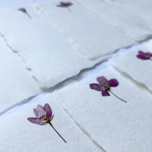 Cherry Blossom Bud Pressed Flower Deckled Edge 4x6 Inch Handmade Paper ...