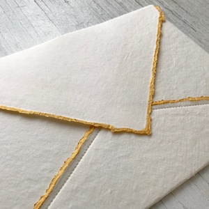 Gold Edge Handmade Paper Stationery: Rose Gold Invitations - Etsy