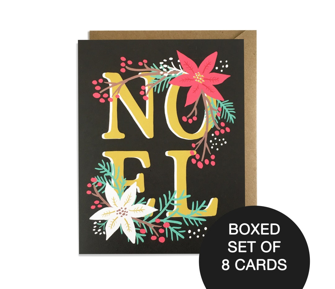 Christmas Card Boxed Set - NOEL, 8 Cards - Etsy