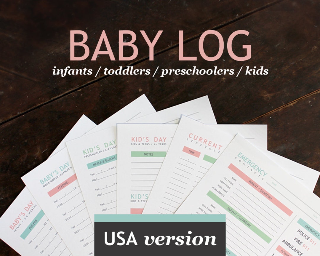 Printable Baby & Nanny Log - Baby's Day - Printable Daily Log for ...