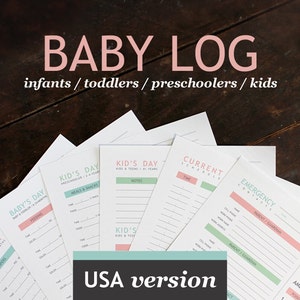 Printable Baby & Nanny Log - Baby's Day - Printable Daily Log for ...