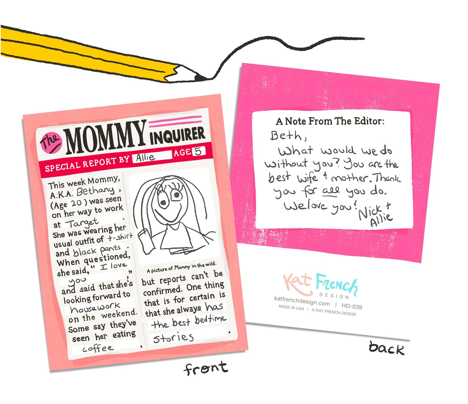 Mother's Day Fill in the Blank Funny Card for Kids to - Etsy