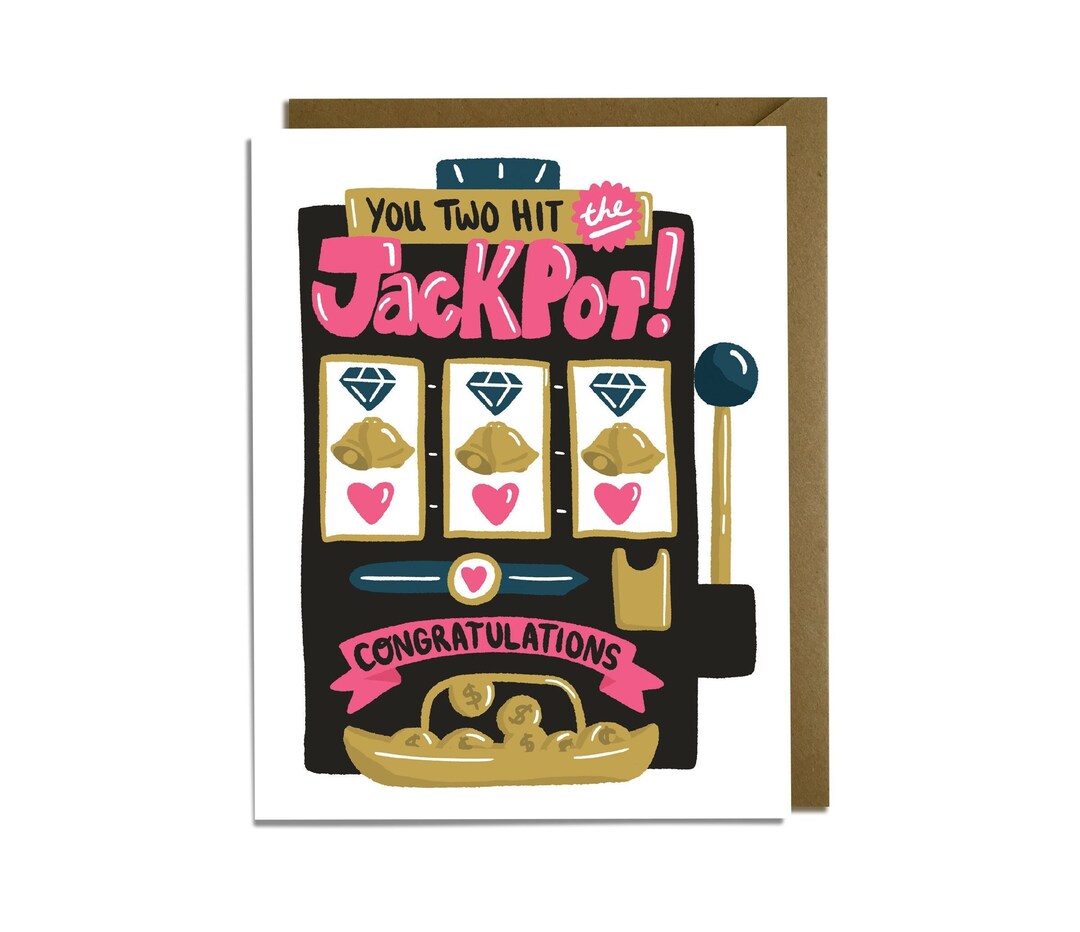 Funny Wedding Card: Jackpot Slot Machine Congratulations - Etsy