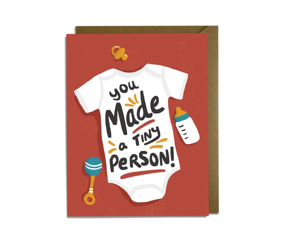 Funny Baby Card You Made a Tiny Person Boy Girl - Etsy