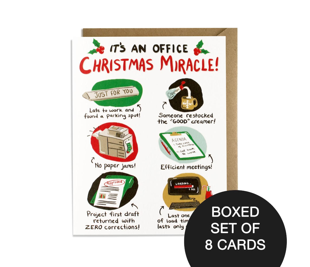 Funny Holiday Card- Funny Christmas Card - Boxed Set - Office Holiday ...