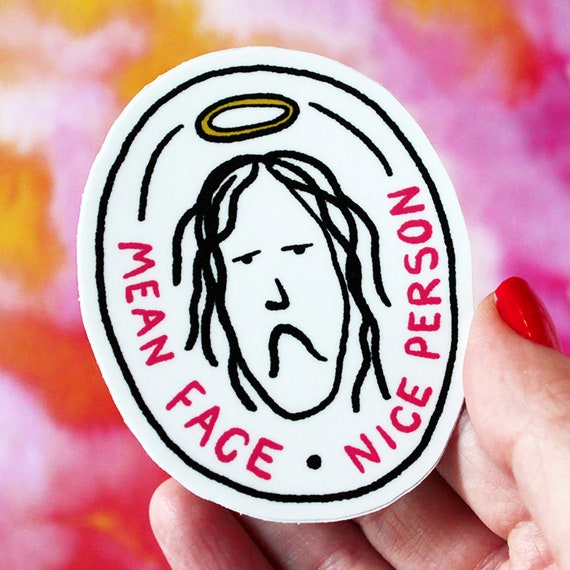 RBF Sticker Mean Face Nice Person Funny Sticker Laptop | Etsy