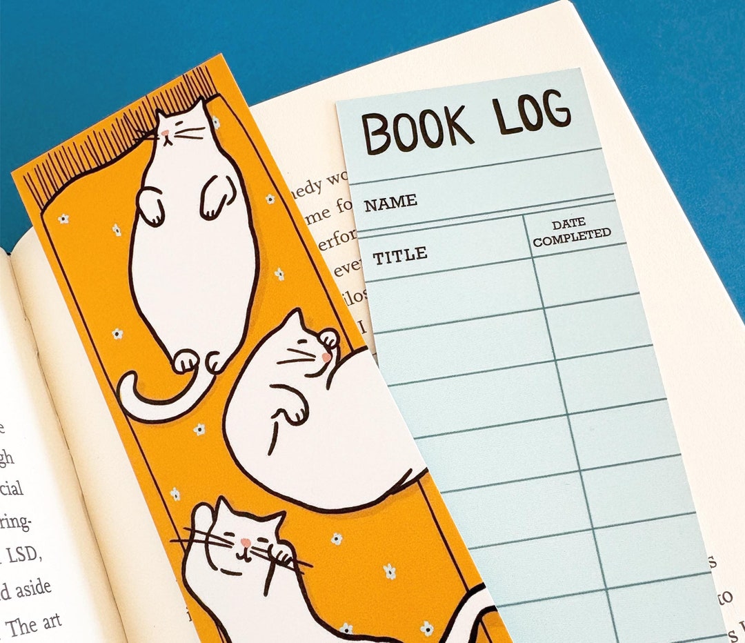 Lazy Cats on Rug Bookmark - Double Sided With Vintage Library Reading ...