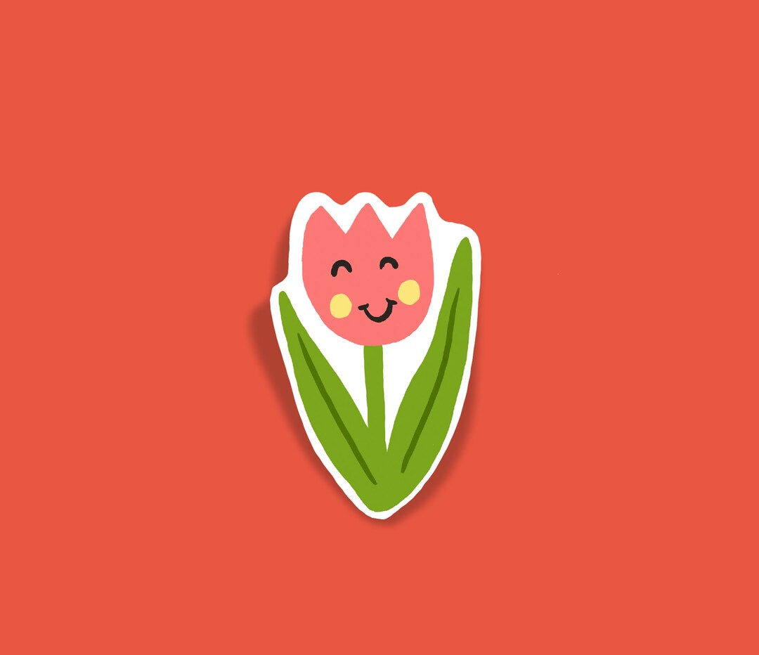 Smiling Tulip Sticker – Waterproof Vinyl Decal - Etsy