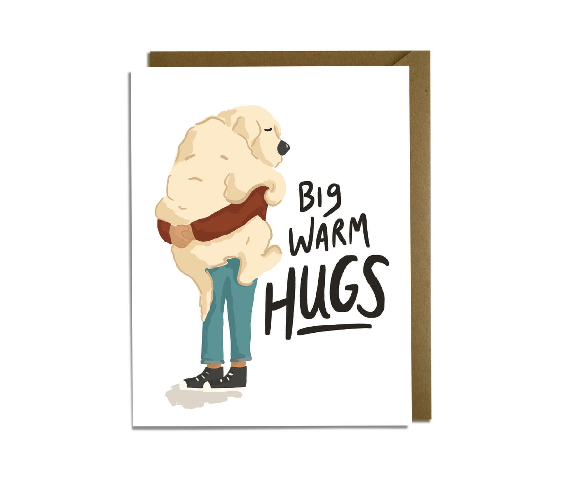 Friend Card - Hug, Goldendoodle, Just Because, Thinking of You ...
