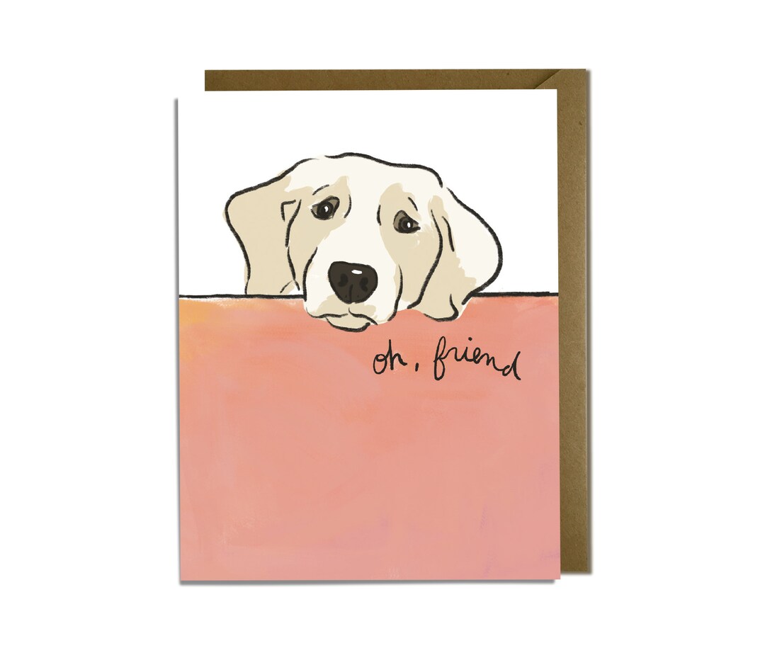 Sympathy Card - Oh, Friend. Yellow Lab Dog - Etsy