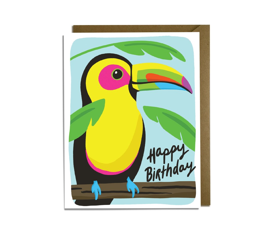 Toucan Birthday Card - Etsy