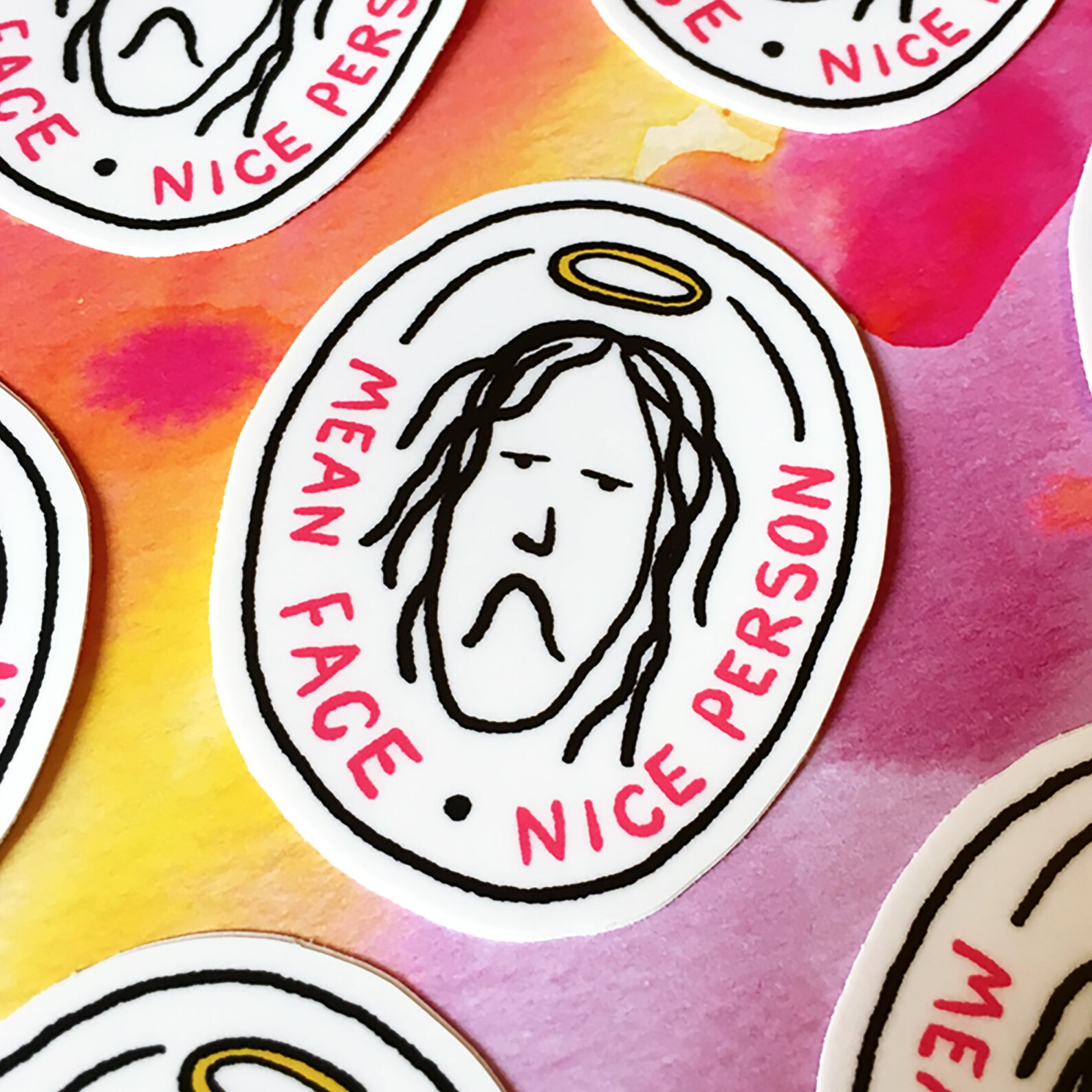 RBF Sticker Mean Face Nice Person Funny Sticker Laptop - Etsy