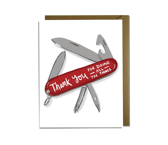Thank You Card Sweet Thank You Card Doing All the Things - Etsy