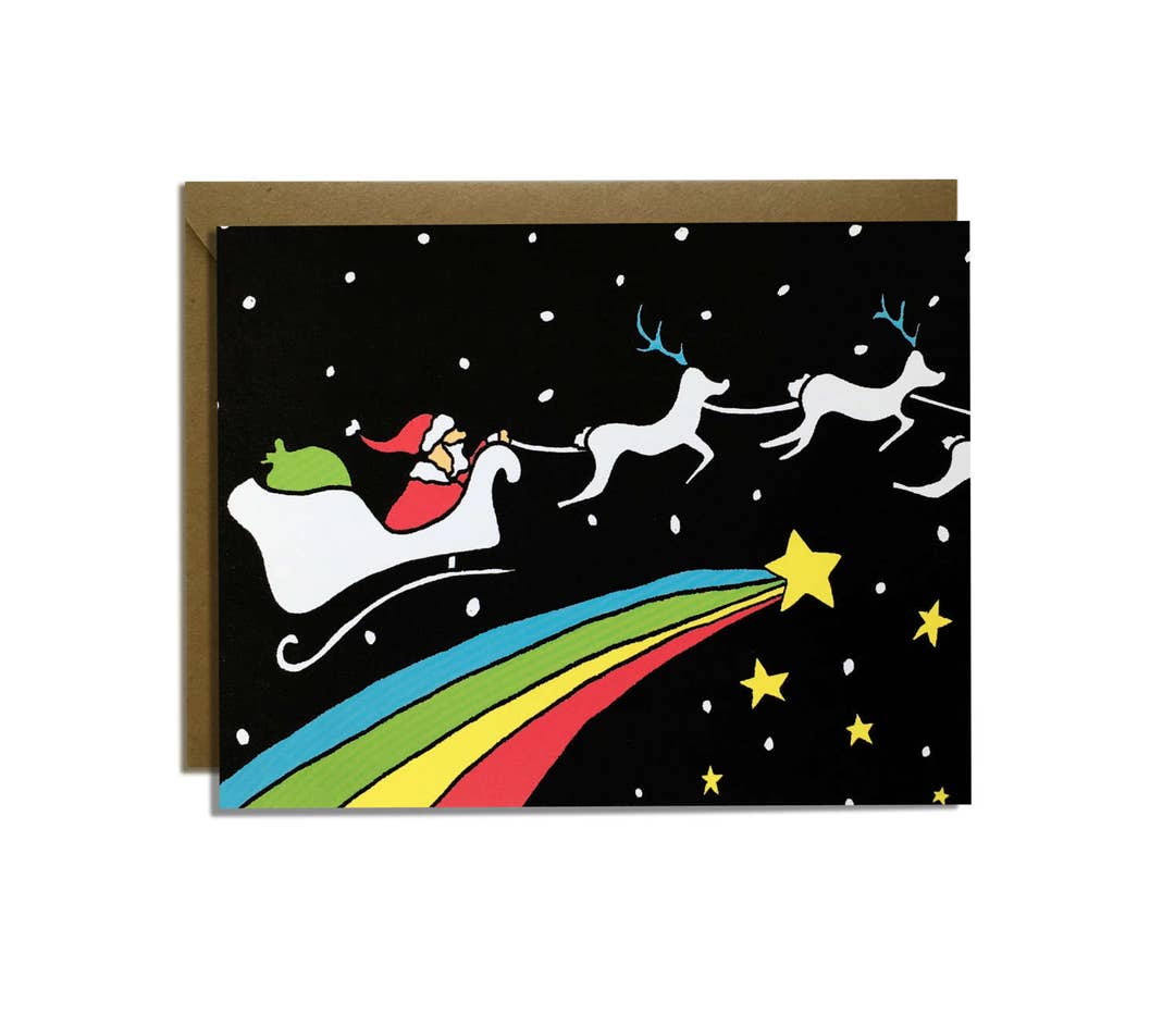 Funny Christmas Card - Holiday Cards, Space Santa, Rainbows, Stars ...