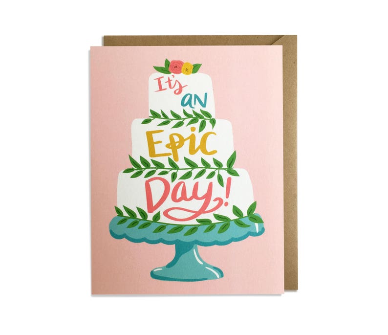 Wedding Card Sweet Epic Day Cake - Etsy