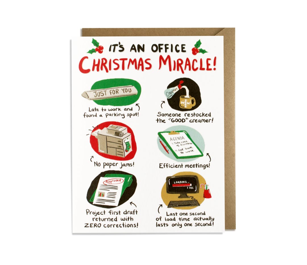 Funny Christmas Card Funny Holiday Card, Office Holiday Card, Sarcastic ...