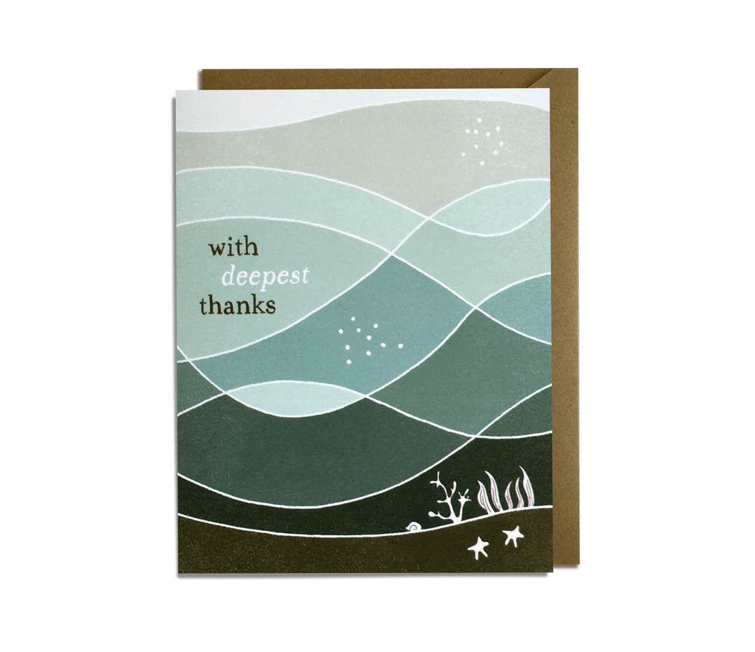 Ocean Thank You Card: Deepest Thanks, Wedding, Sincere - Etsy