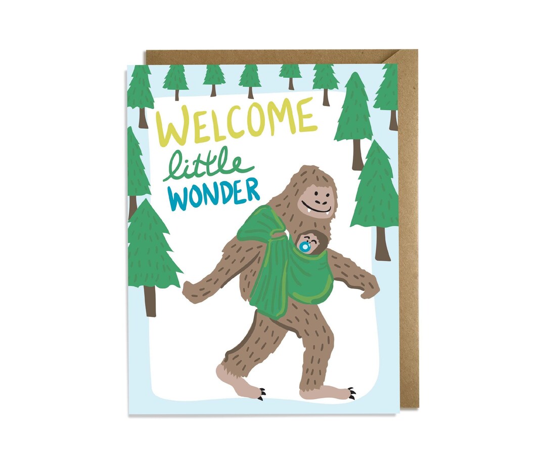 Funny Baby Card - Welcome Little Wonder, Welcome Little One, Big Foot ...