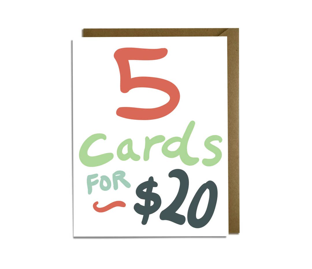 Any 5 Cards for Twenty Dollars - Card Pack Deal - Etsy
