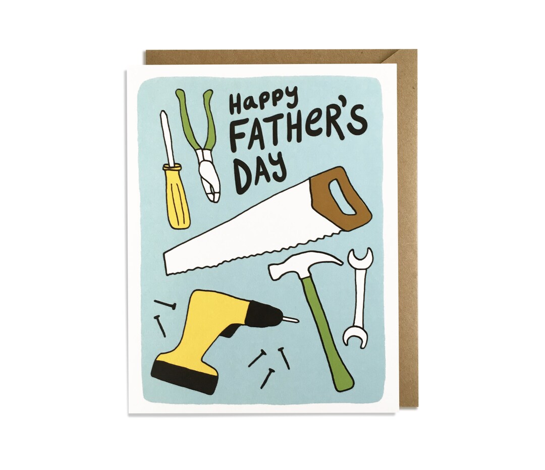 Father's Day Card Father Dad Daddy Tools Builder - Etsy
