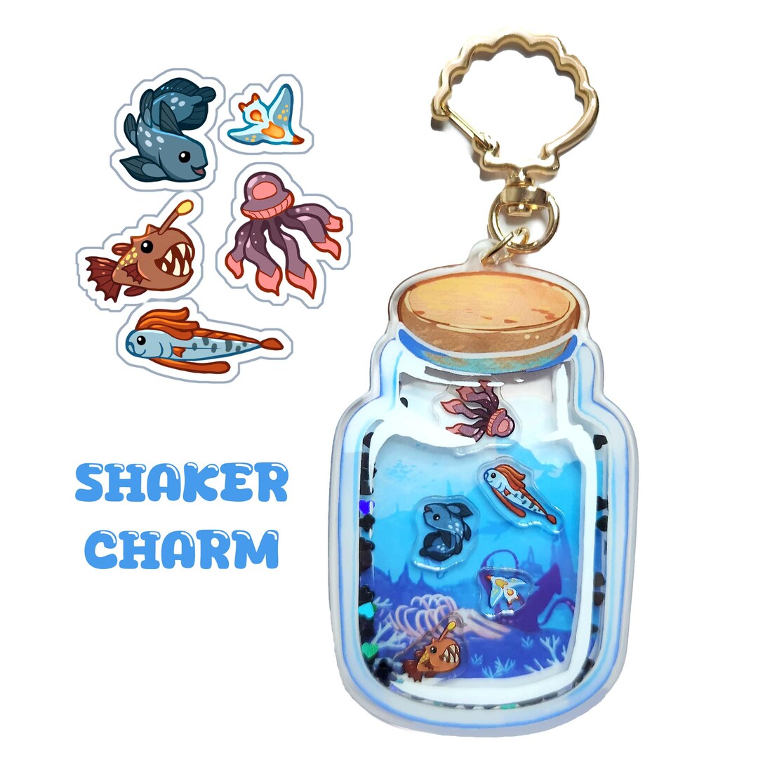 Deep Sea Creature Shaker Charm With Oarfish, Sea Angel, Coelacanth ...