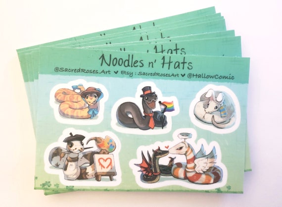 Snakes in Hats Sticker Sheet | Etsy