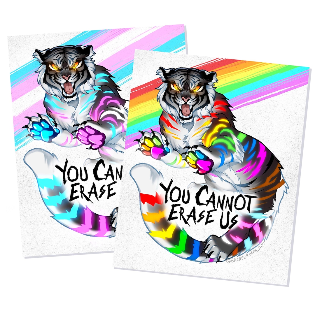 Pride/ Trans Tiger Art Print - Etsy