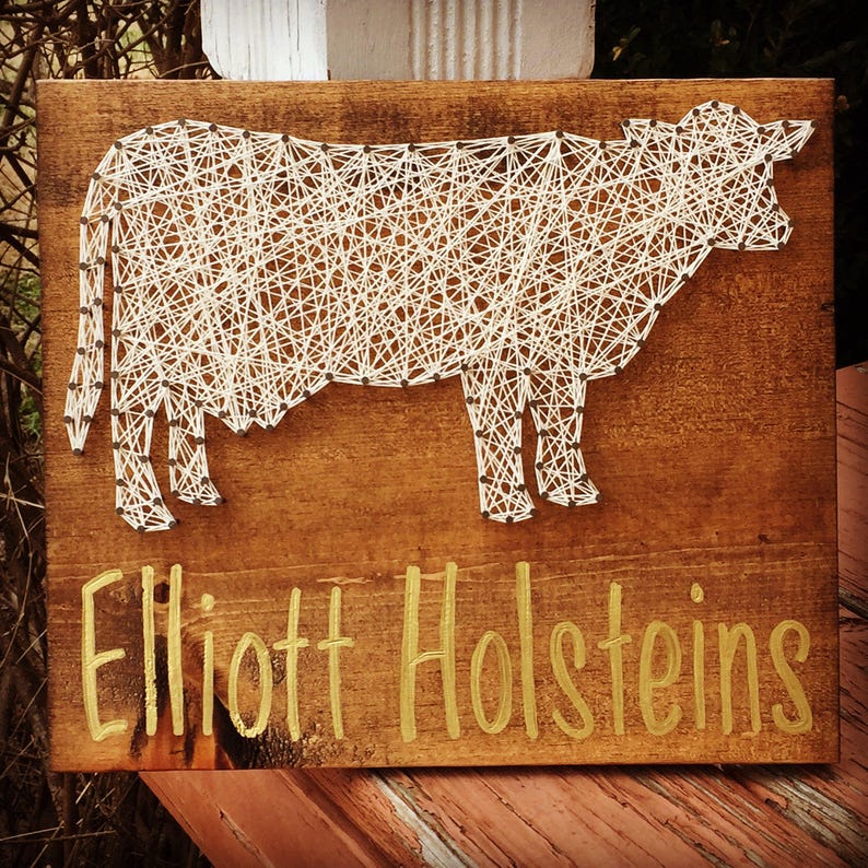 MADE TO ORDER String Art Cow Sign | Etsy