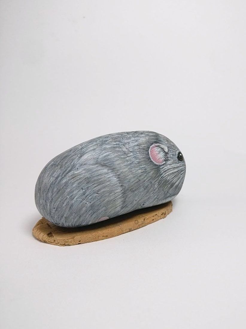Mouse on River Stone, Miniature Mouse, Miniature Collector, Musculus ...