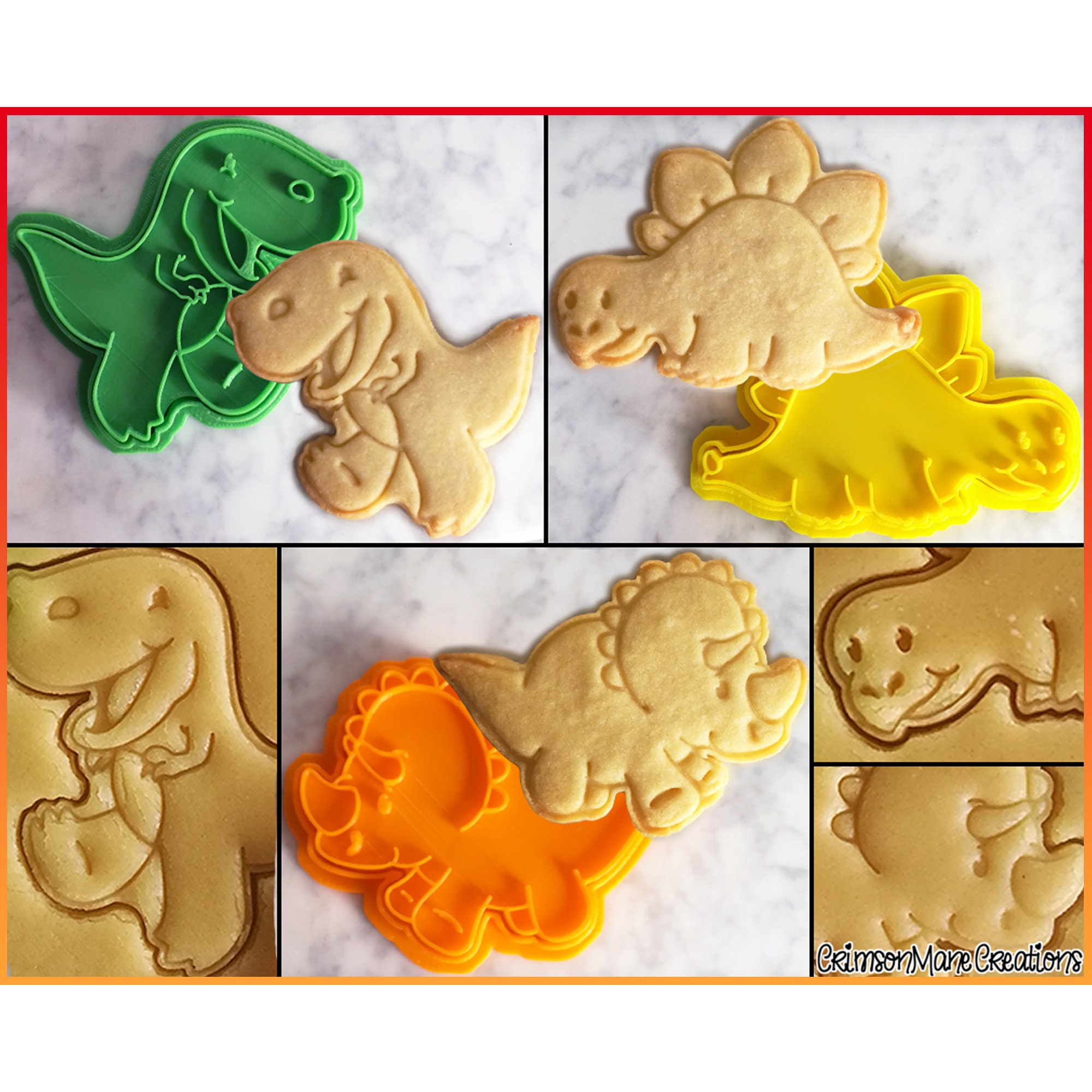 Dinosaur Cookie Cutter Set T-Rex Stegosaurus Triceratops | Etsy
