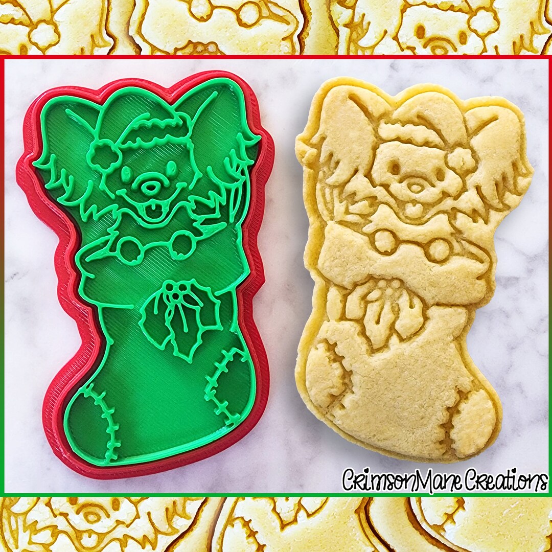 Papillon Christmas Cookie Cutter Stocking Sock Cute Dog Puppy Ceramic ...