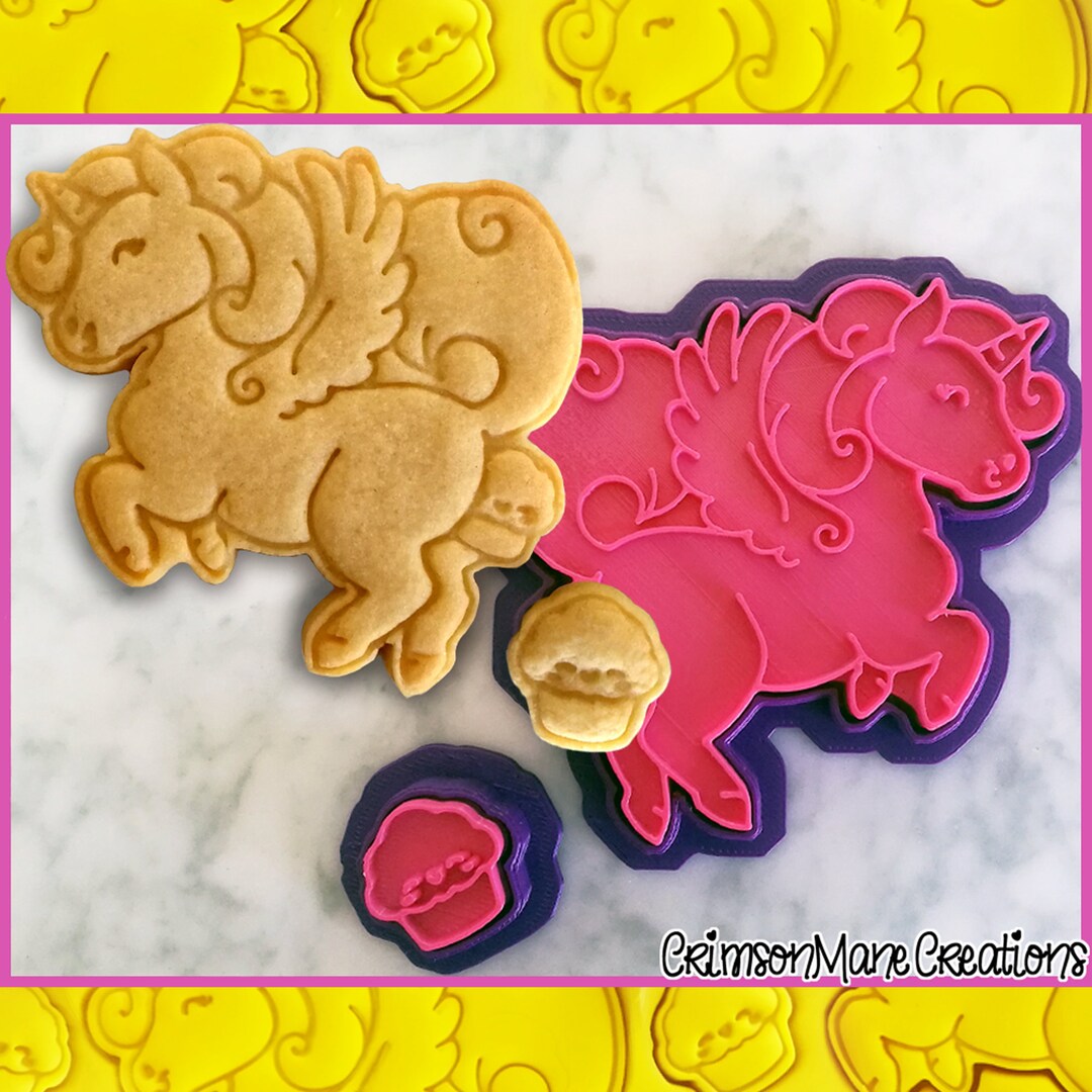 Unicorn Poop Cupcake Cookie Cutter: 3D Printed Baking Supplies, Fondant ...