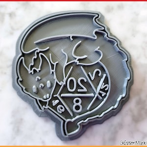 D20 Dice Dragon Cookie Cutter - Dnd Fantasy Game - Ceramic Stamp - RPG ...
