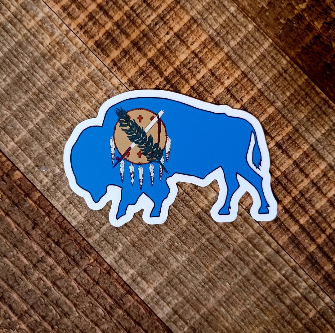 Oklahoma Flag Bison Decal/sticker - Etsy