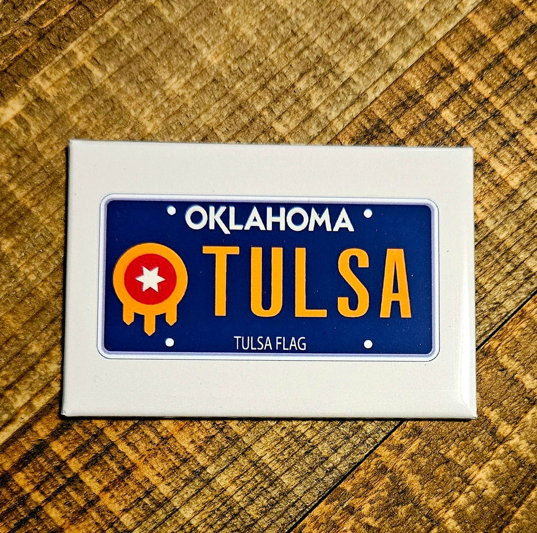 Tulsa Flag License Plate Refrigerator Magnet - Etsy