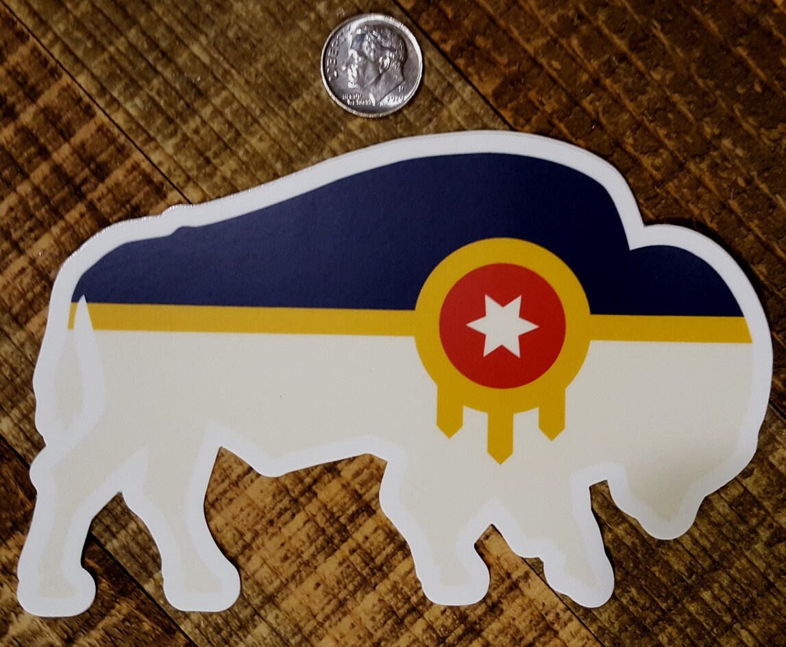 03: Tulsa Flag Bison Decal - Etsy