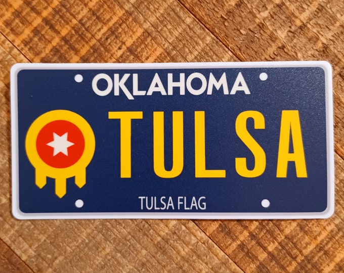 Tulsa Flag License Plate Decal - Etsy