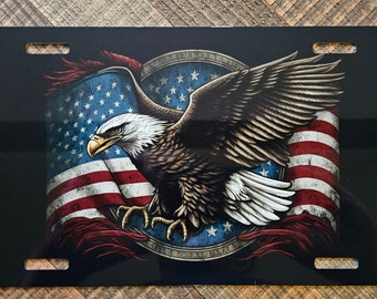American Flag Patriotic License Plate Frame - Etsy