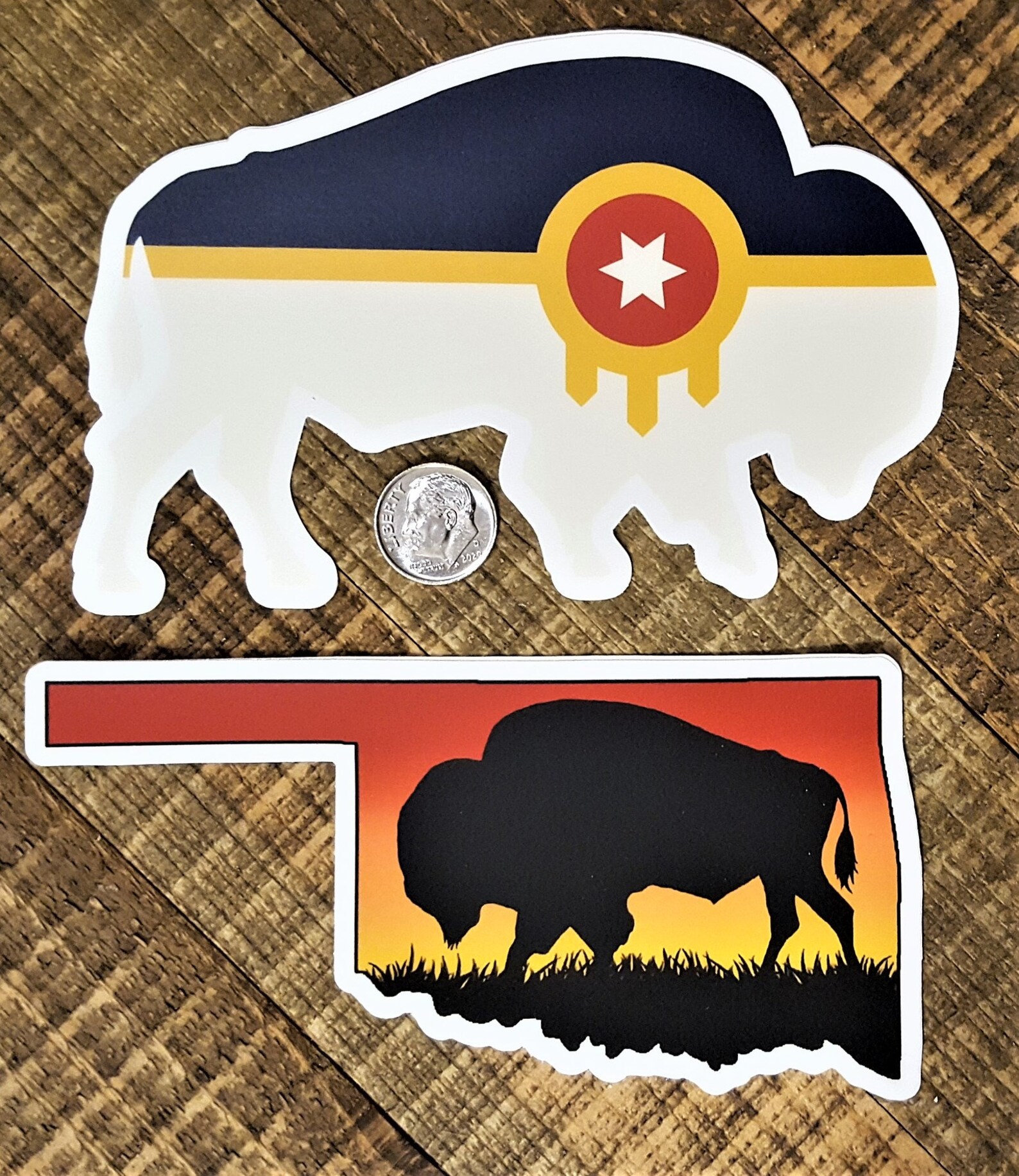 03: Tulsa Flag Bison Decal - Etsy