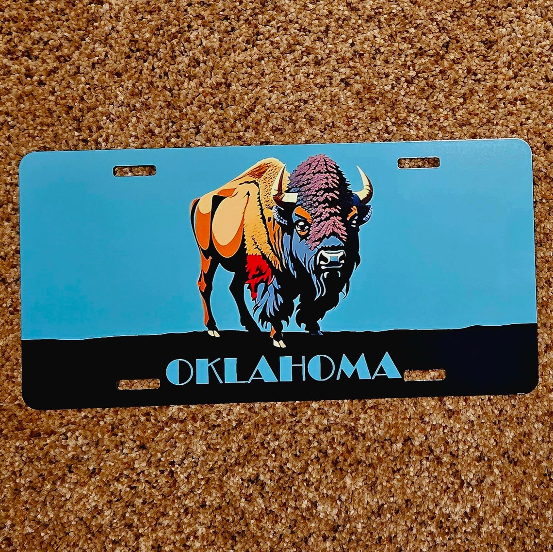 Oklahoma Bison License Plate - Etsy