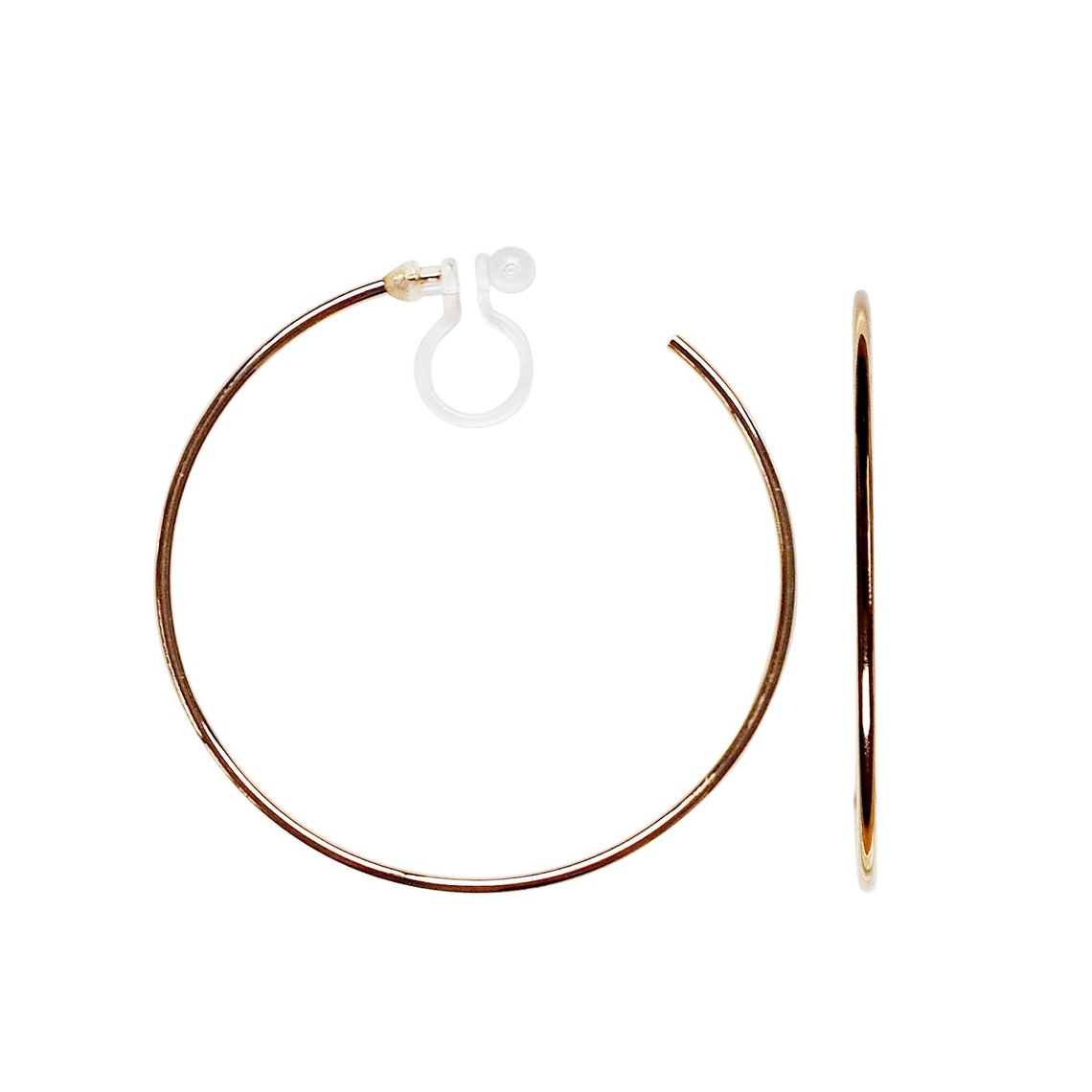 Big 50mm Clip on Hoop Earringsgold Hoop Earringslarge Hoops - Etsy