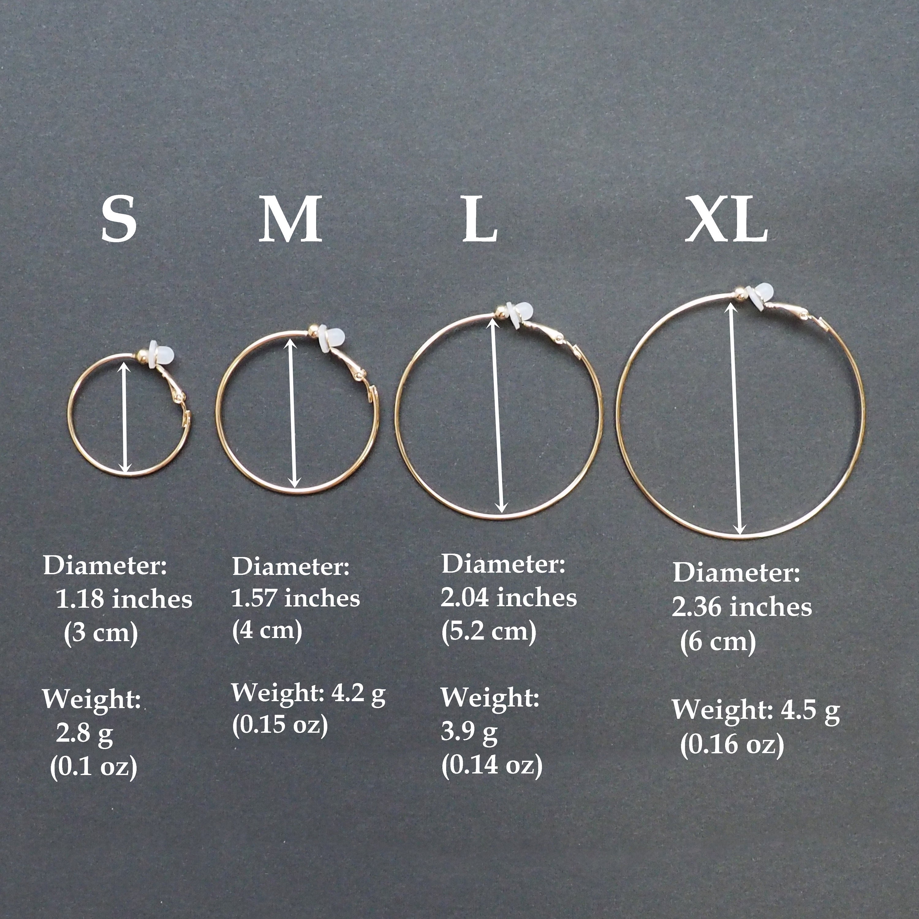 Large Gold Clip on Hoop Earrings Big Hoops Clip on Earrings Comfortable ...