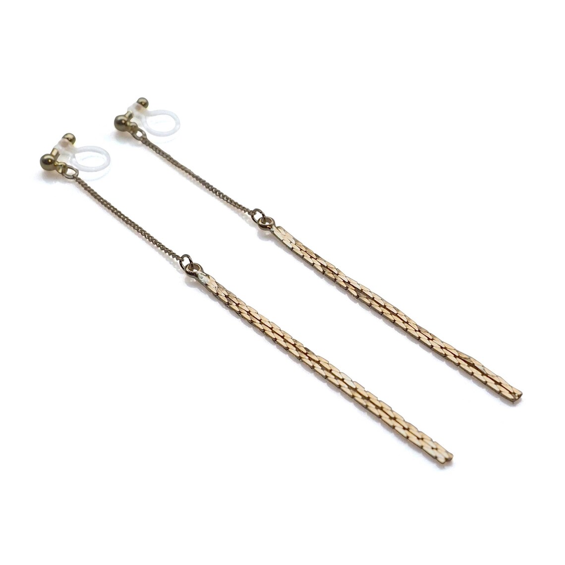 Long Chain Clip on Earrings Dangle. Long Invisible Clip on - Etsy
