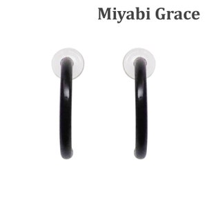 Men's Black Clip on Earrings, Btsts Clip on Hoop Earrings, Non Pierced ...