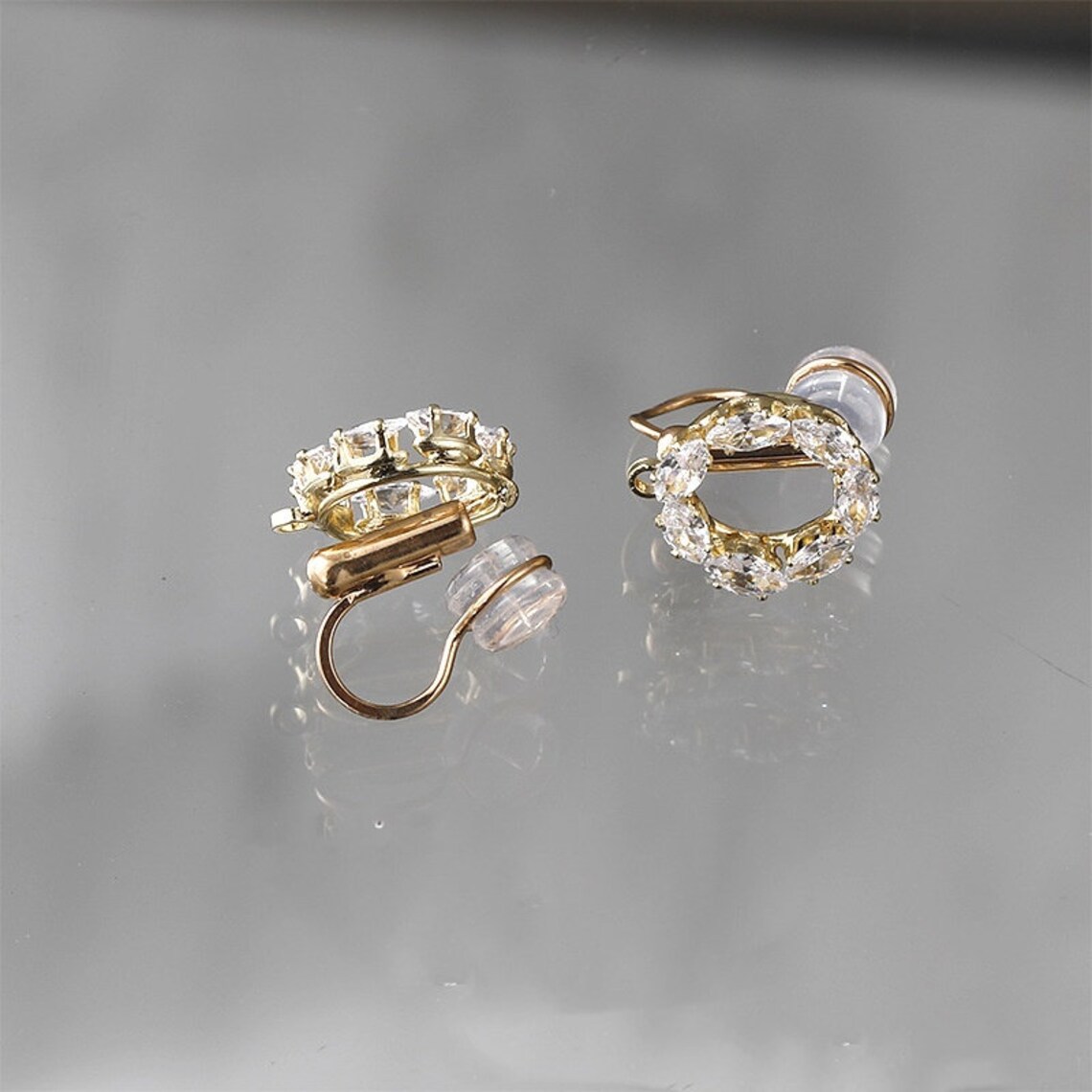 Super comfortable gold clip on earrings converters Silicone | Etsy