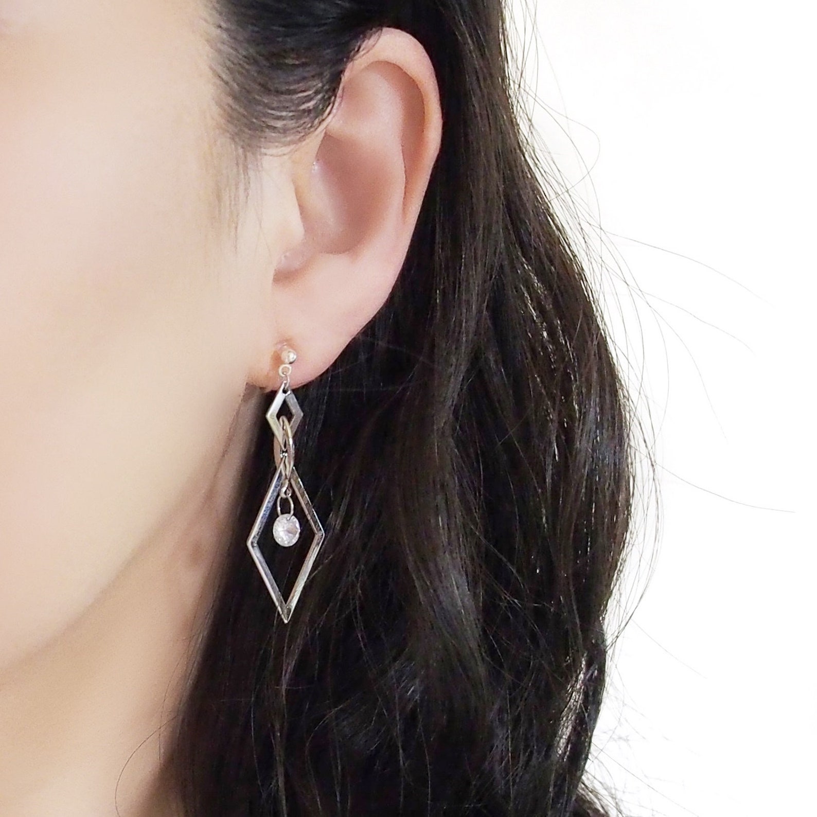 Silver Hoop Clip on Earrings Invisible Clip on Earrings Non - Etsy