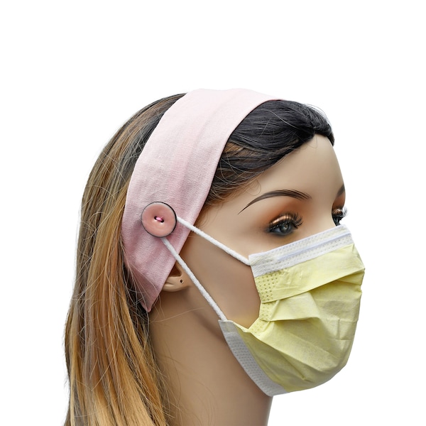 Headband With Buttons for Mask - Etsy