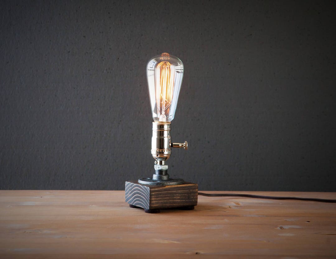 Table Lamp-desk Lamp-edison Steampunk Lamp-rustic Home Decor-gift for ...